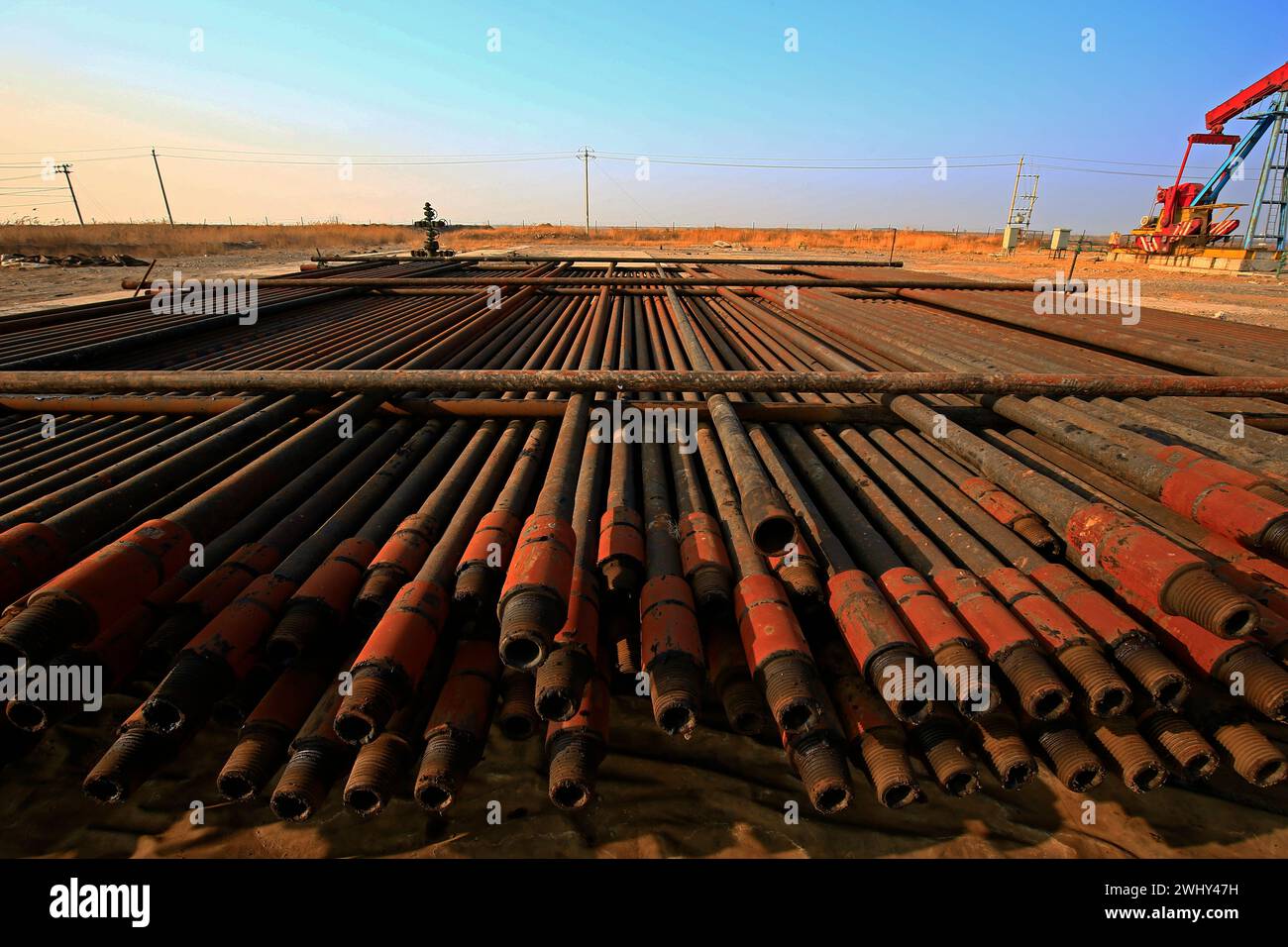 Oil drill pipe Stock Photo - Alamy