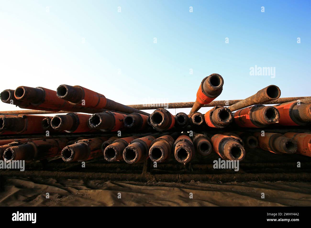 Oil drill pipe Stock Photo - Alamy