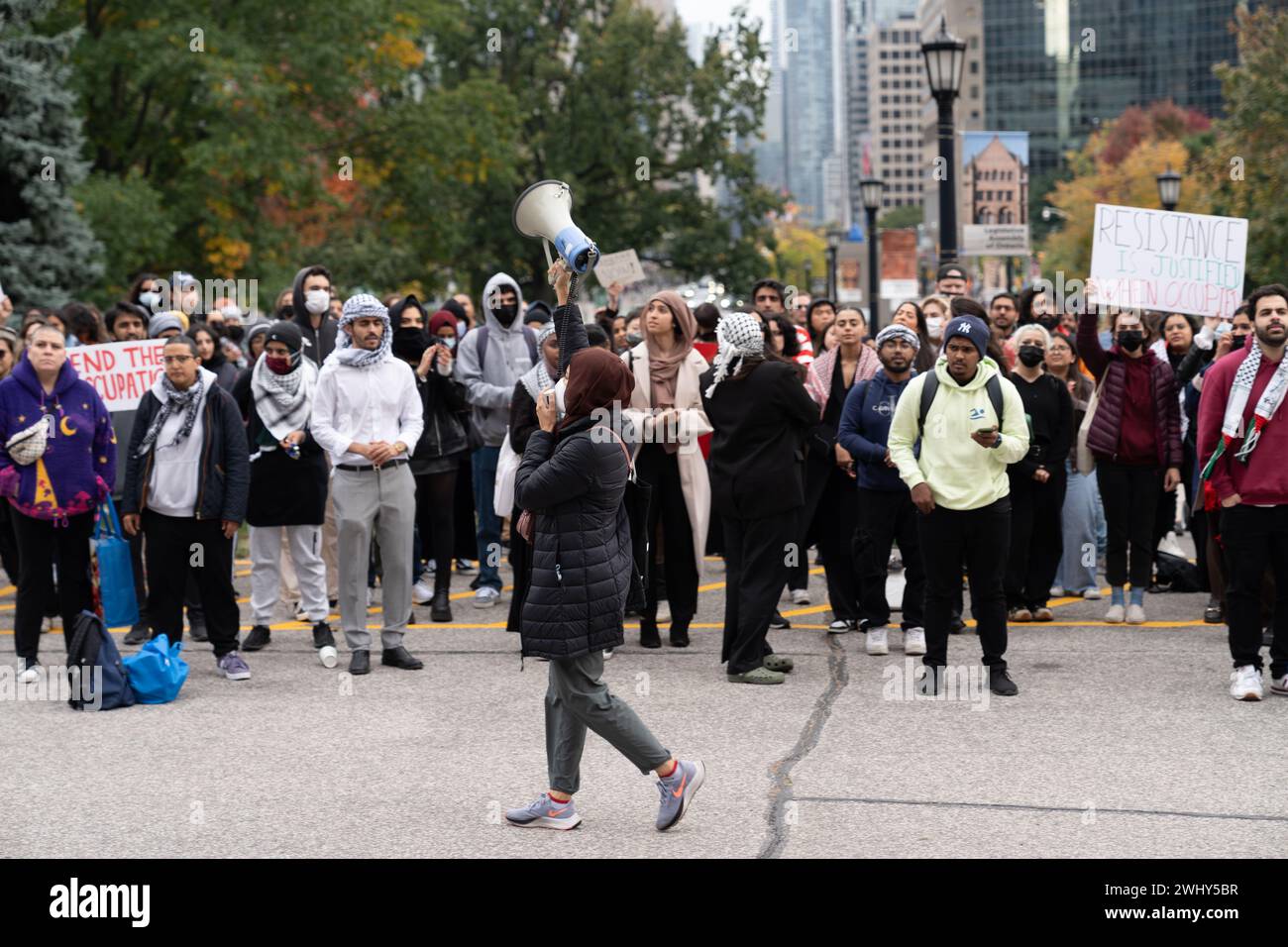 Toronto, Canada - 18 October 2023: As the city watches, a wave of ...