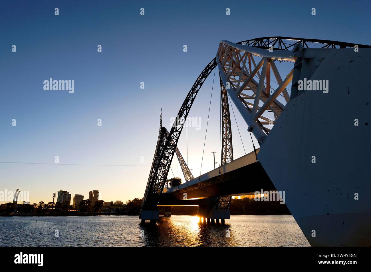 Matagarup pedestrian bridge, Burswood, Perth, Western Australia Stock ...