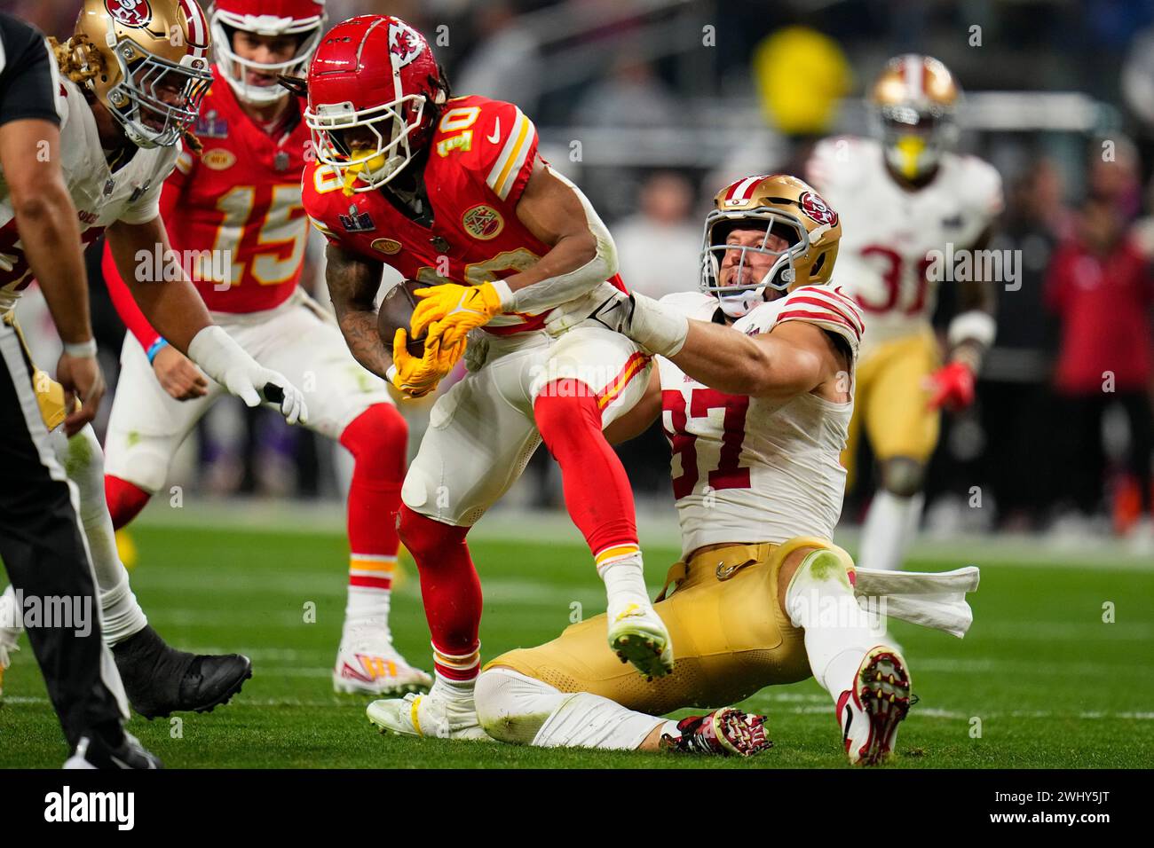 San Francisco 49ers defensive end Nick Bosa (97) tackles Kansas City ...