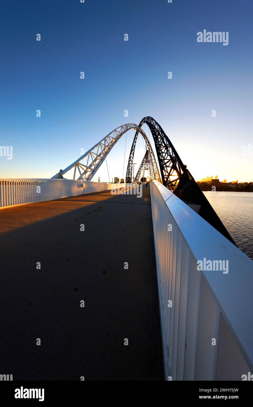 Matagarup pedestrian bridge, Burswood, Perth, Western Australia Stock ...