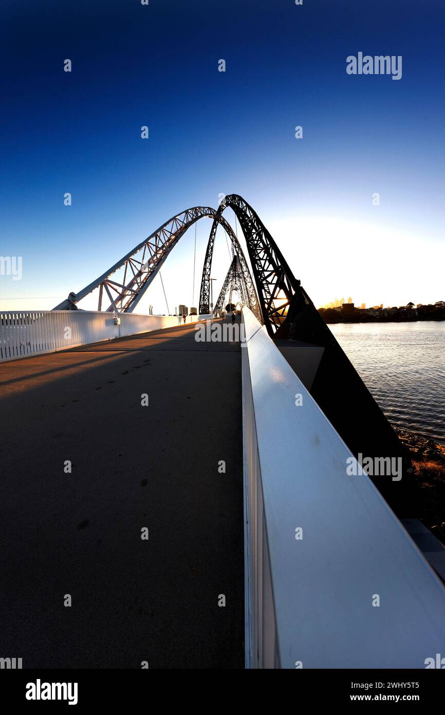 Matagarup pedestrian bridge, Burswood, Perth, Western Australia Stock ...
