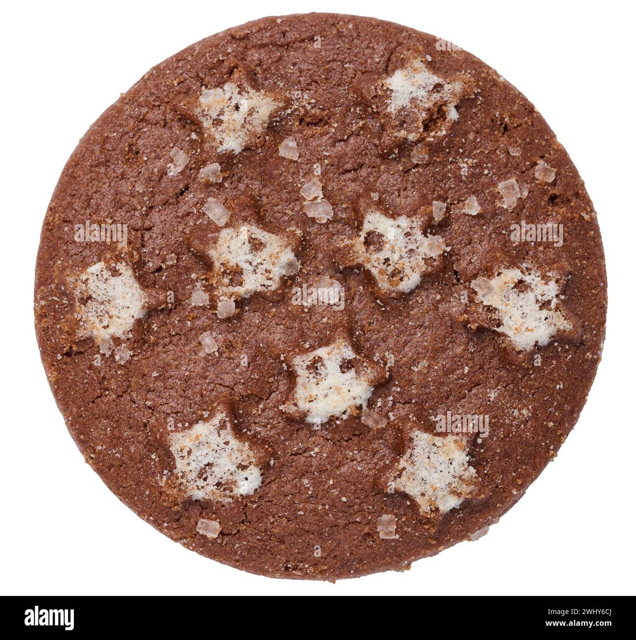 Round chocolate cookies on white isolated background Stock Photo - Alamy