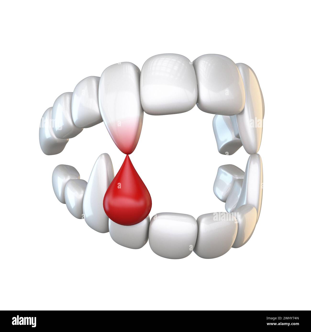 Plastic vampire teeth 3D Stock Photo - Alamy