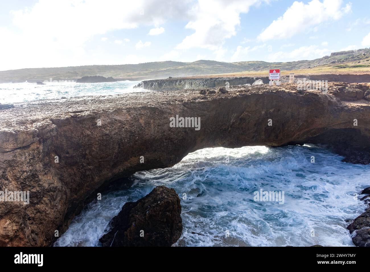 Small bridge at Natural Bridge Aruba, Santa Cruz, Aruba, ABC Islands ...