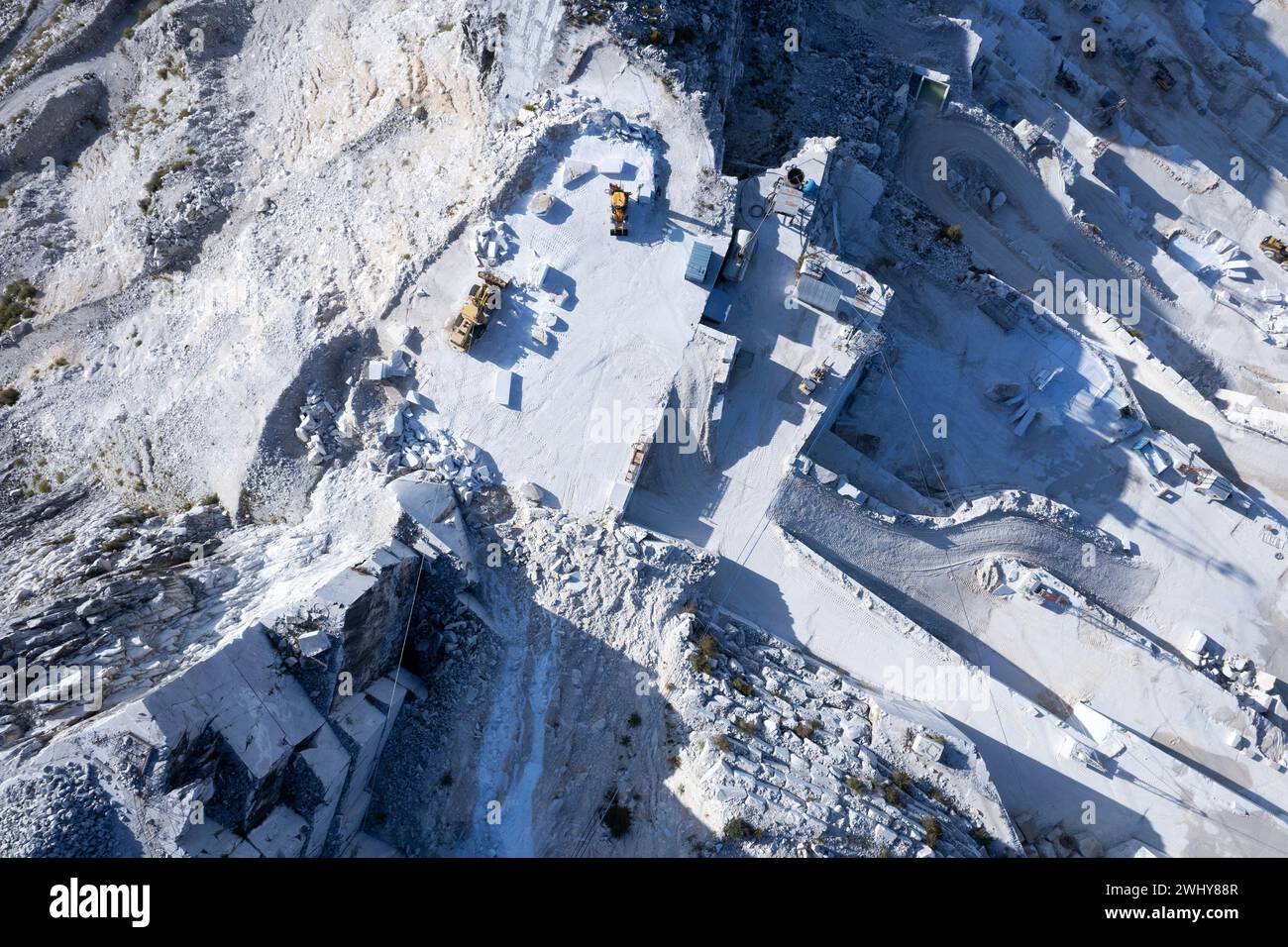 Aerial documentation of the extraction of white marble Stock Photo - Alamy