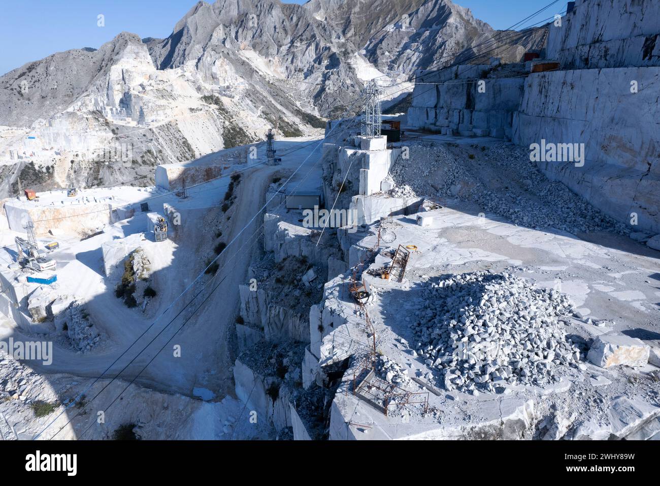Aerial documentation of the extraction of white marble Stock Photo - Alamy