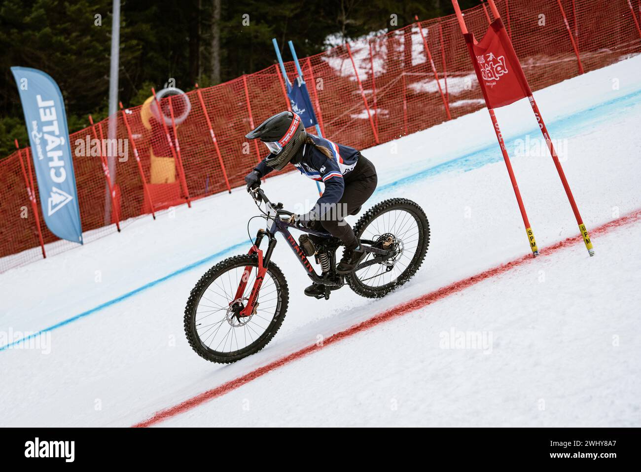 Morgane SUCH of France, 2nd place in the Women Elite Dual Slalom during ...