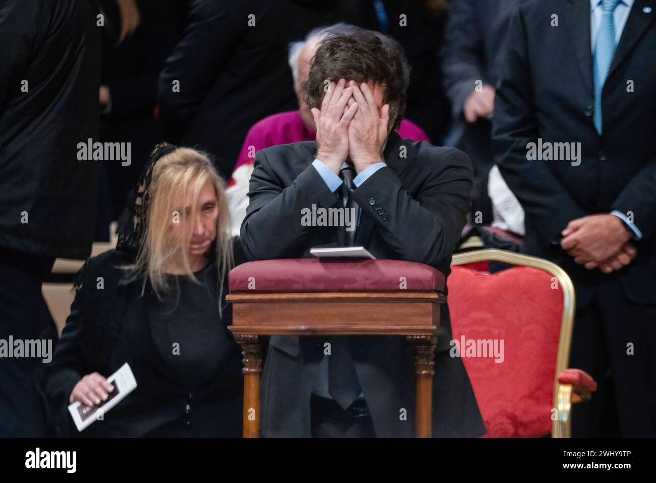 Argentine President Javier Milei, flanked by his sister Karina ...