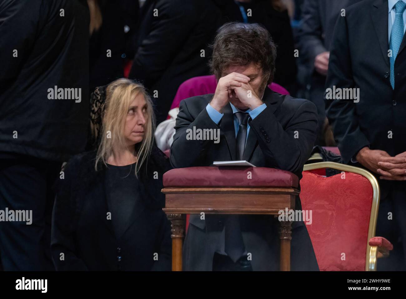 Argentine President Javier Milei, flanked by his sister Karina ...