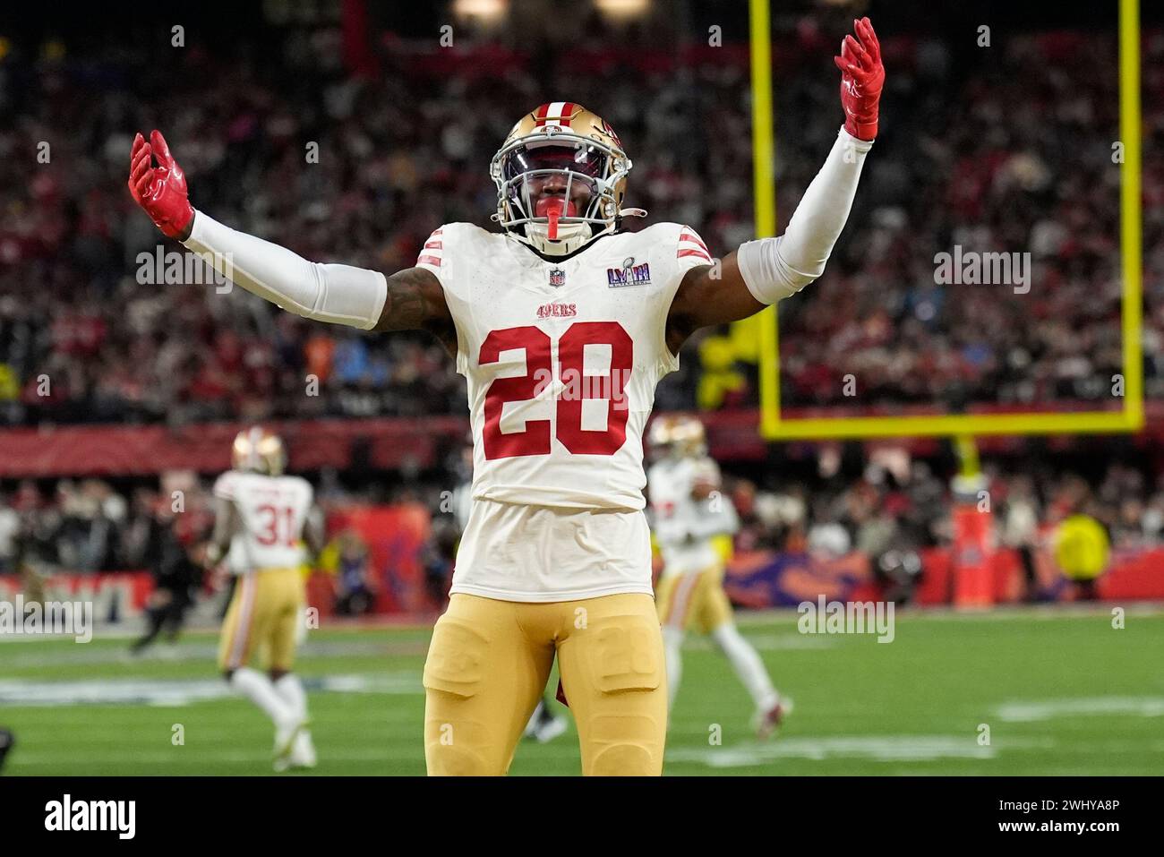 San Francisco 49ers cornerback Darrell Luter Jr. celebrates during ...