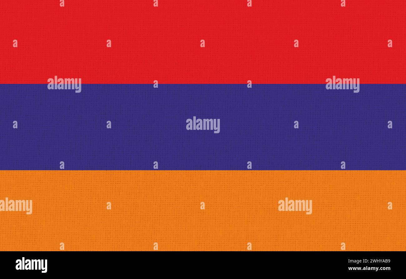 Flag of Armenia on fabric surface. Armenian national flag on textured ...