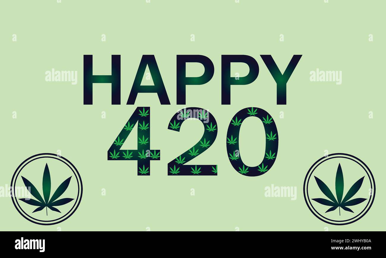 Happy 420 stylish Text illustration Design Stock Vector Image & Art - Alamy