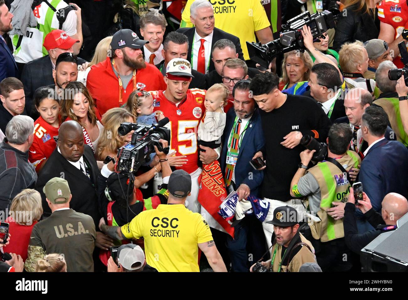 Kansas City Chiefs quarterback Patrick Mahomes (15) celebrates with his ...