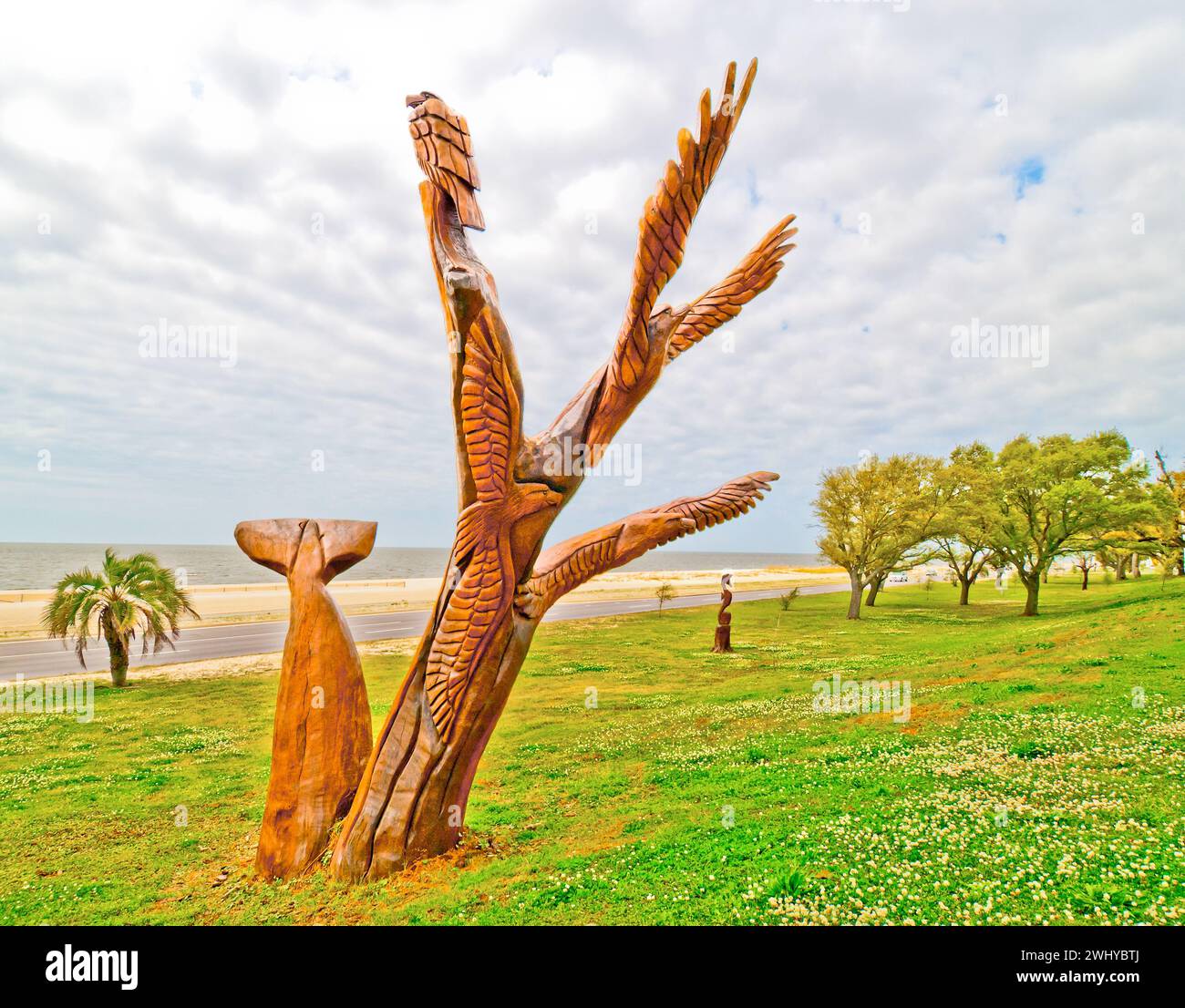 Katrina Sculptures - wood sculptor Marlin Miller crafted ospreys and a ...