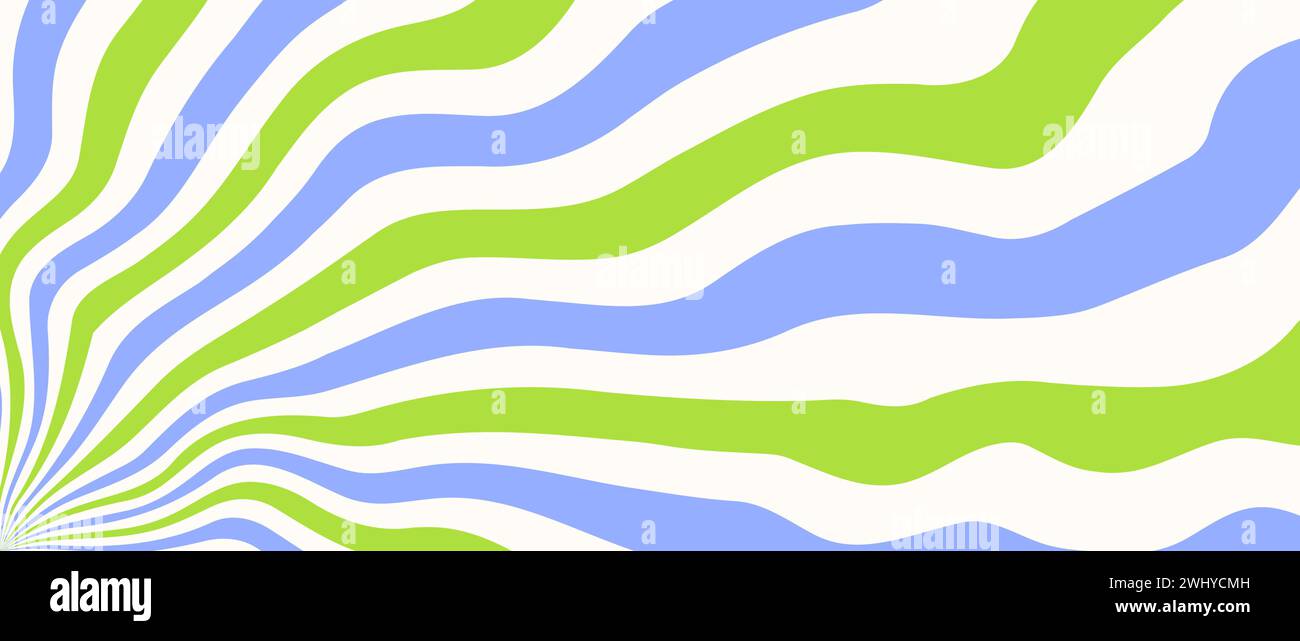 Green blue trippy burst line background. Psychedelic wavy stripe ...