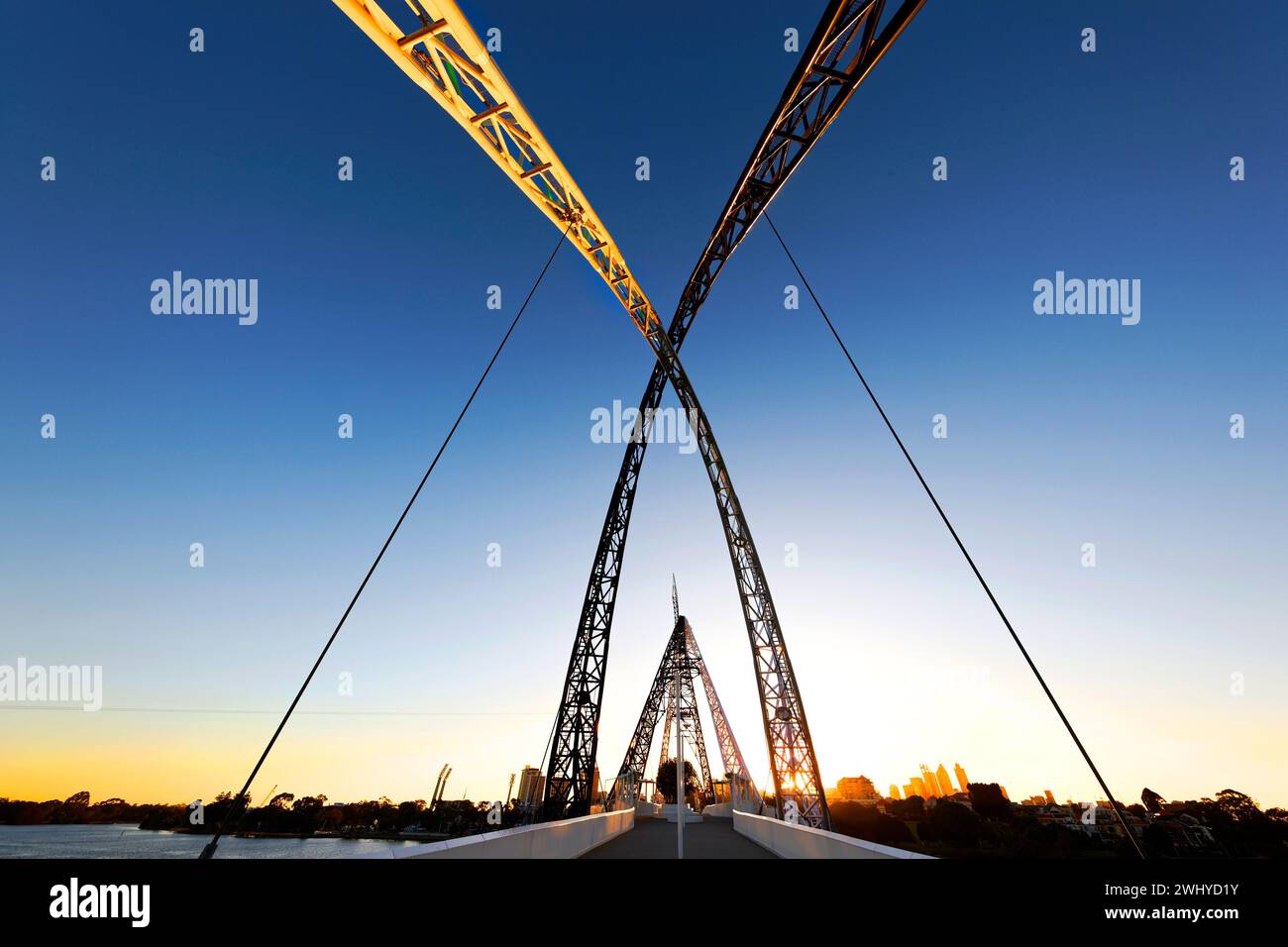 Matagarup pedestrian bridge, Burswood, Perth, Western Australia Stock ...