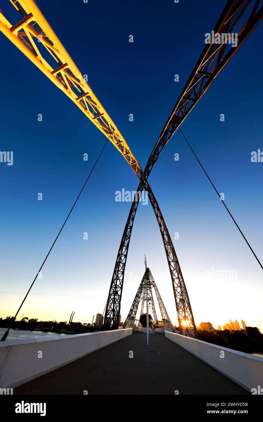 Matagarup pedestrian bridge, Burswood, Perth, Western Australia Stock ...