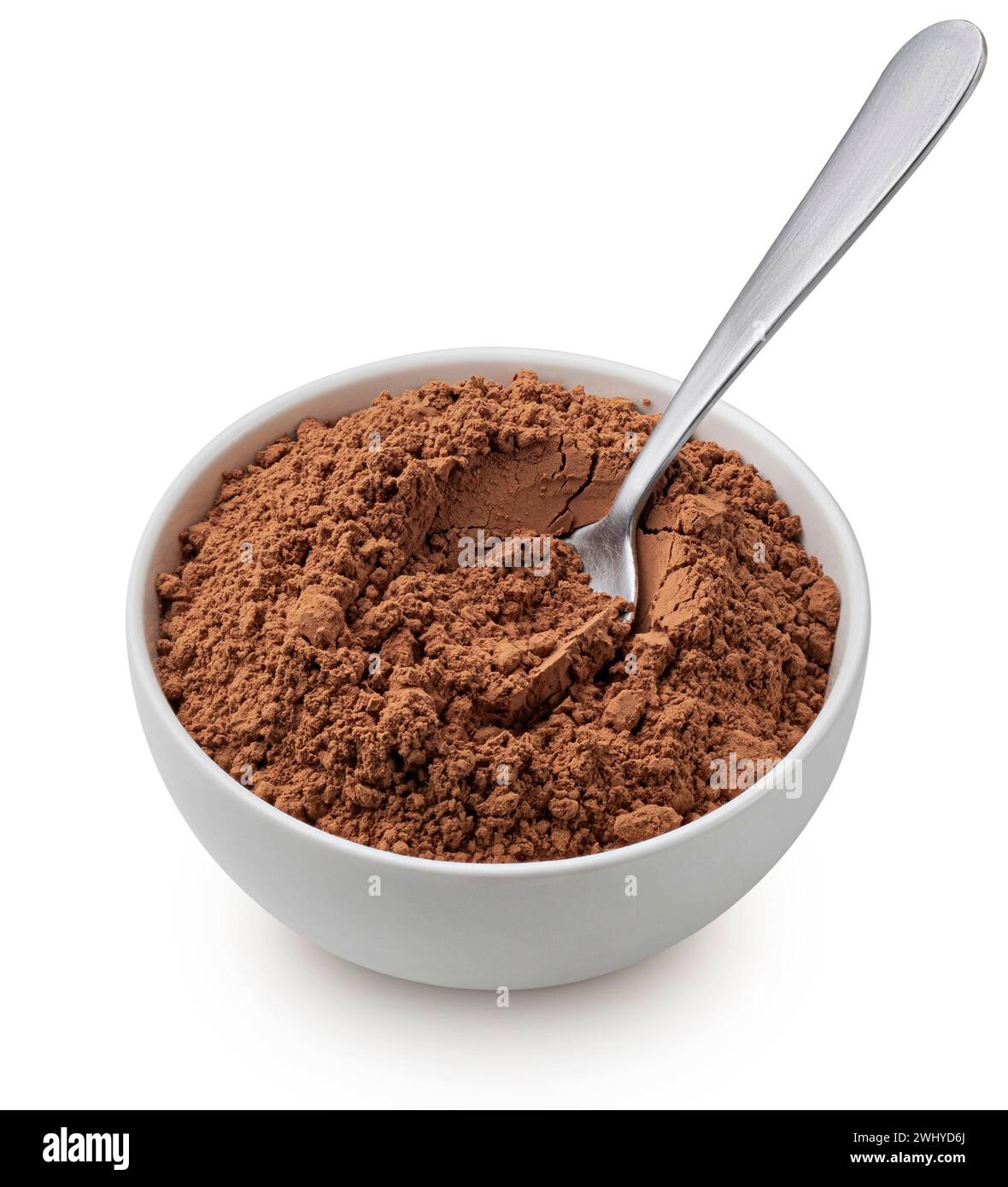 Cocoa powder isolated on white background, full depth of field Stock ...