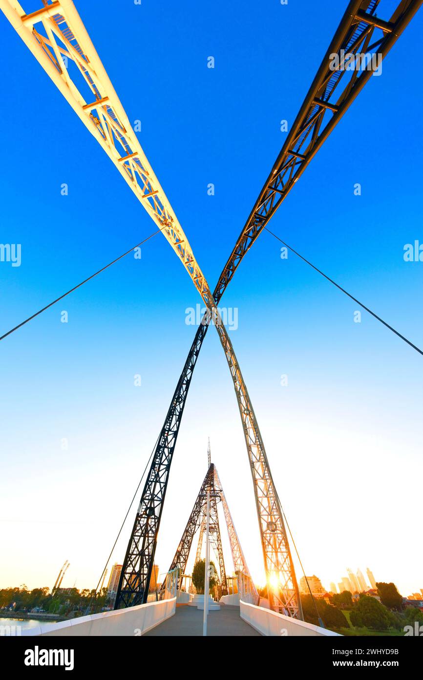 Matagarup pedestrian bridge, Burswood, Perth, Western Australia Stock ...