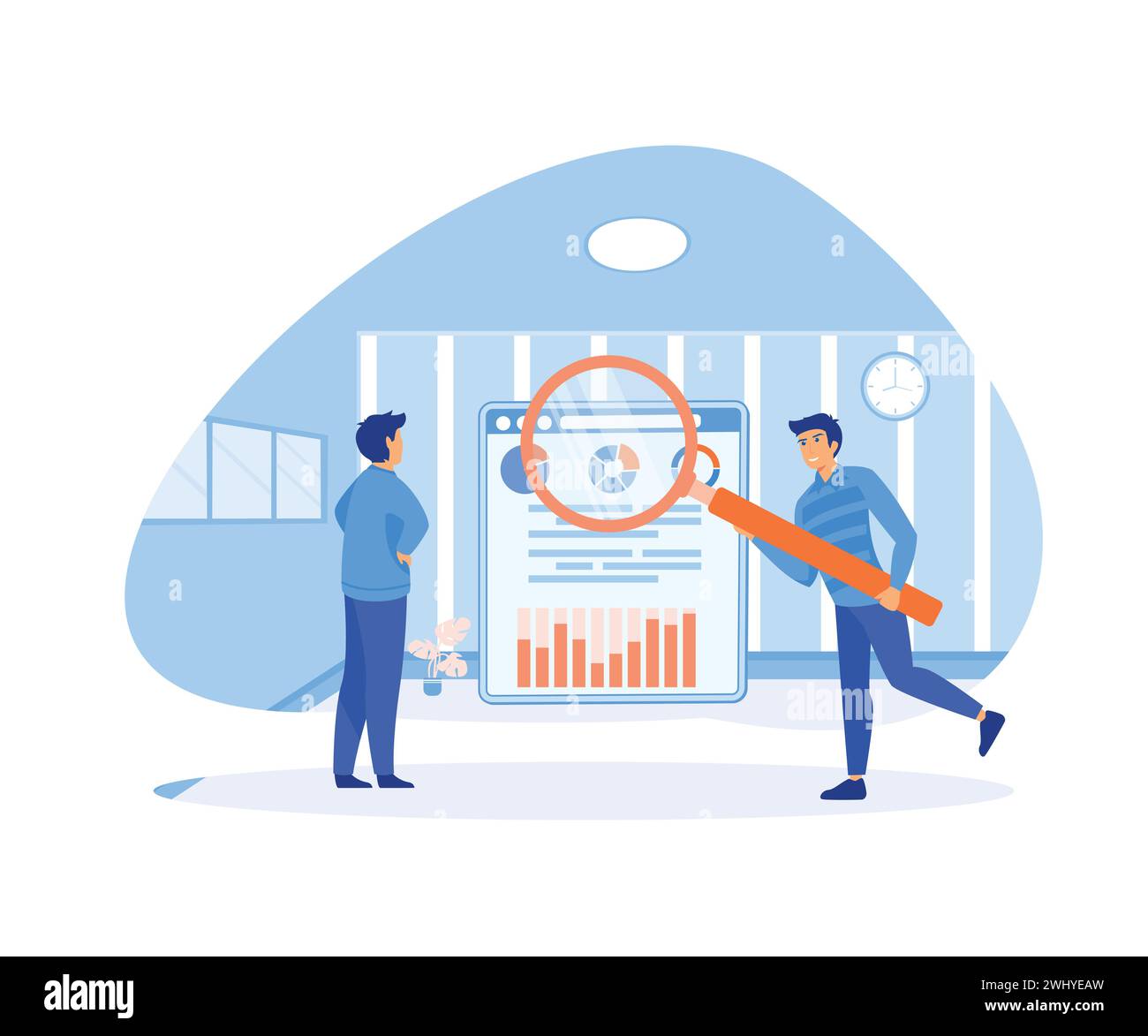 Businessman analyzing data on Stock Vector Images - Alamy
