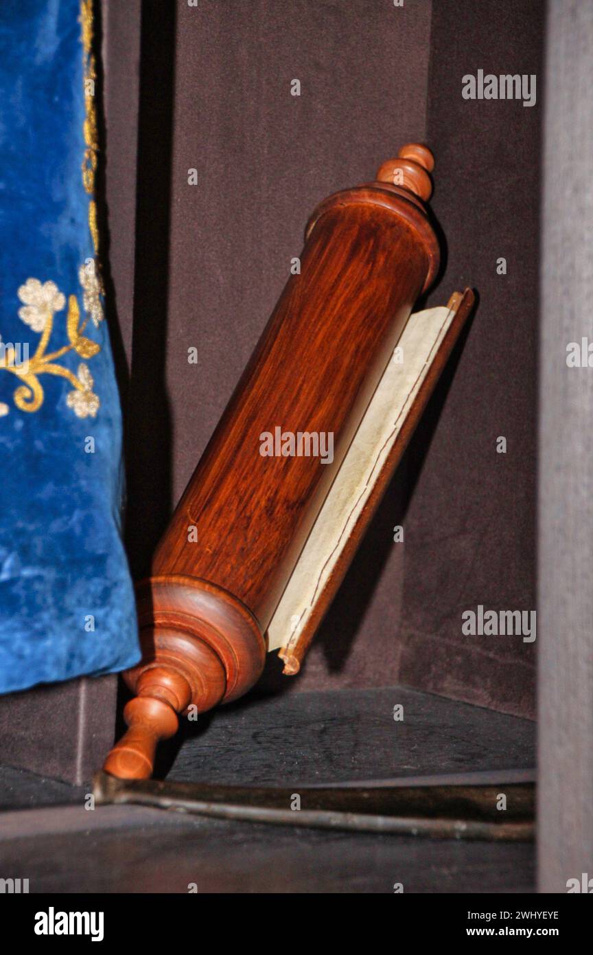 Scroll of Esther in Torah cabinet Stock Photo - Alamy