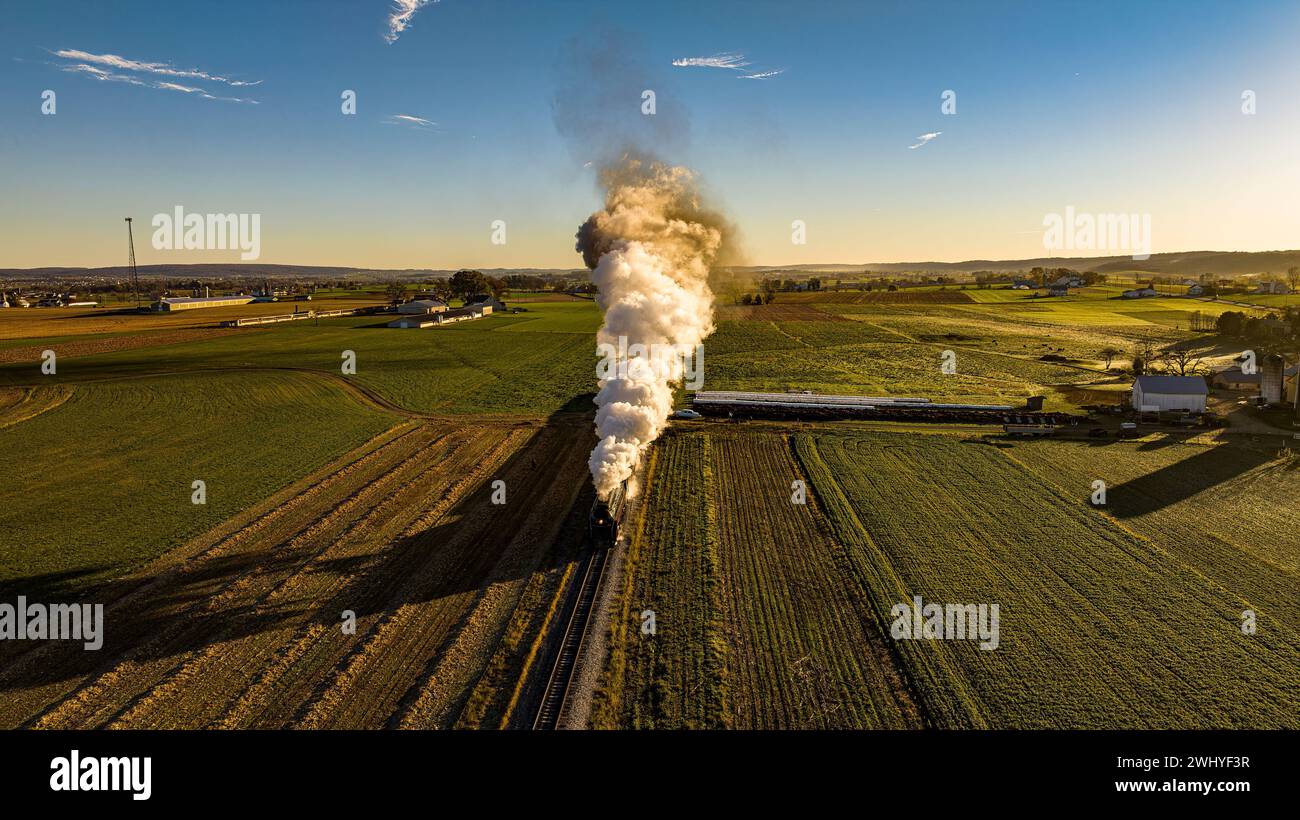 Train smoke sunset hi-res stock photography and images - Alamy
