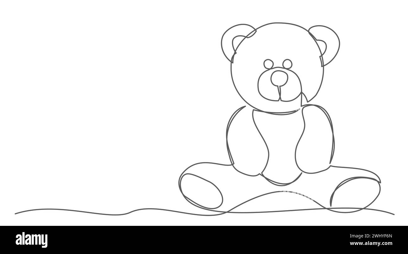 Line drawing teddy hi-res stock photography and images - Alamy