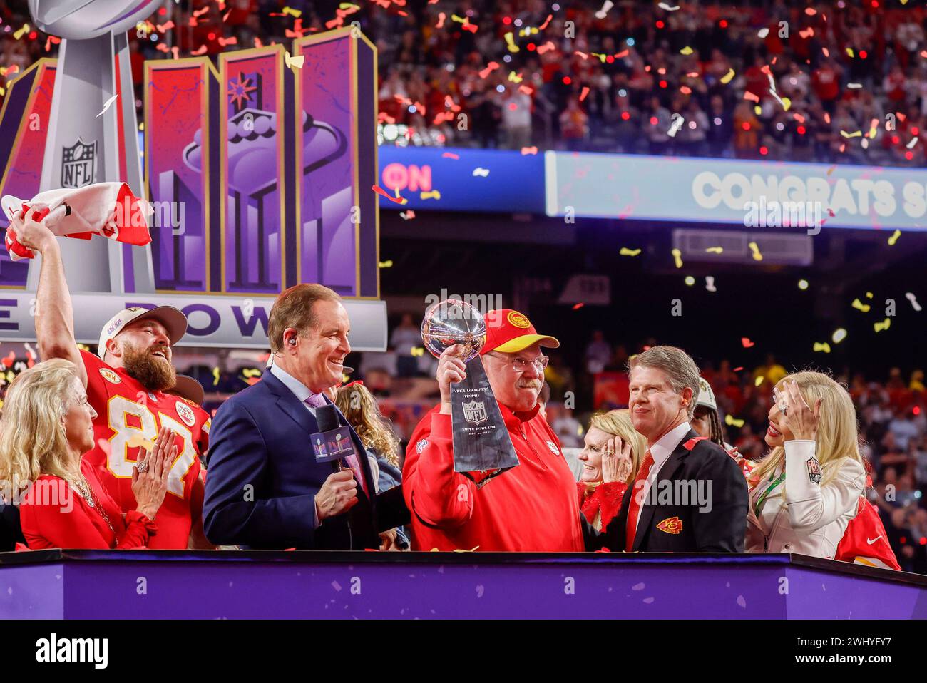 Las Vegas, United States. 11th Feb, 2024. Kansas City Chiefs head coach ...