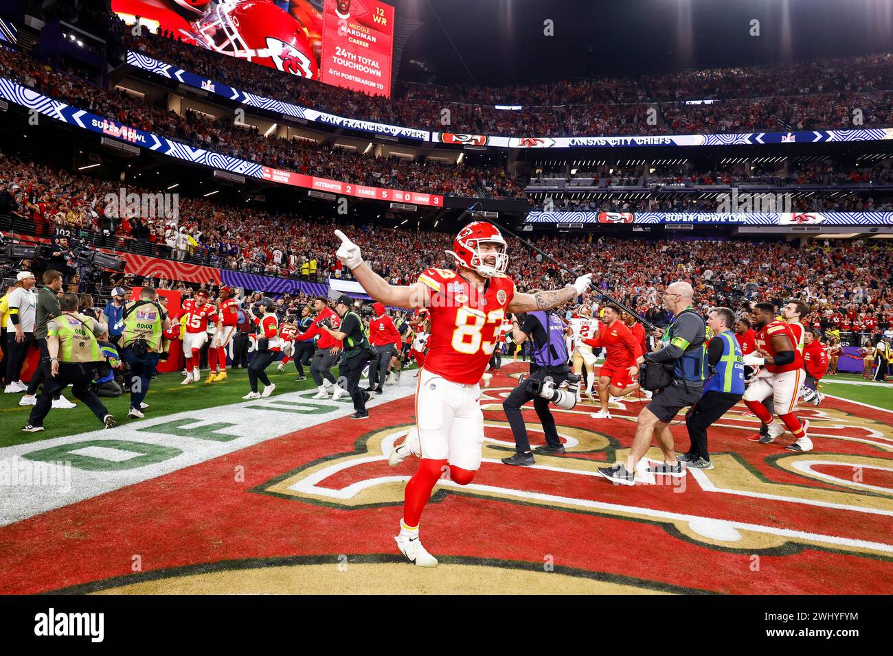 Las Vegas, United States. 11th Feb, 2024. Kansas City Chiefs tight end ...
