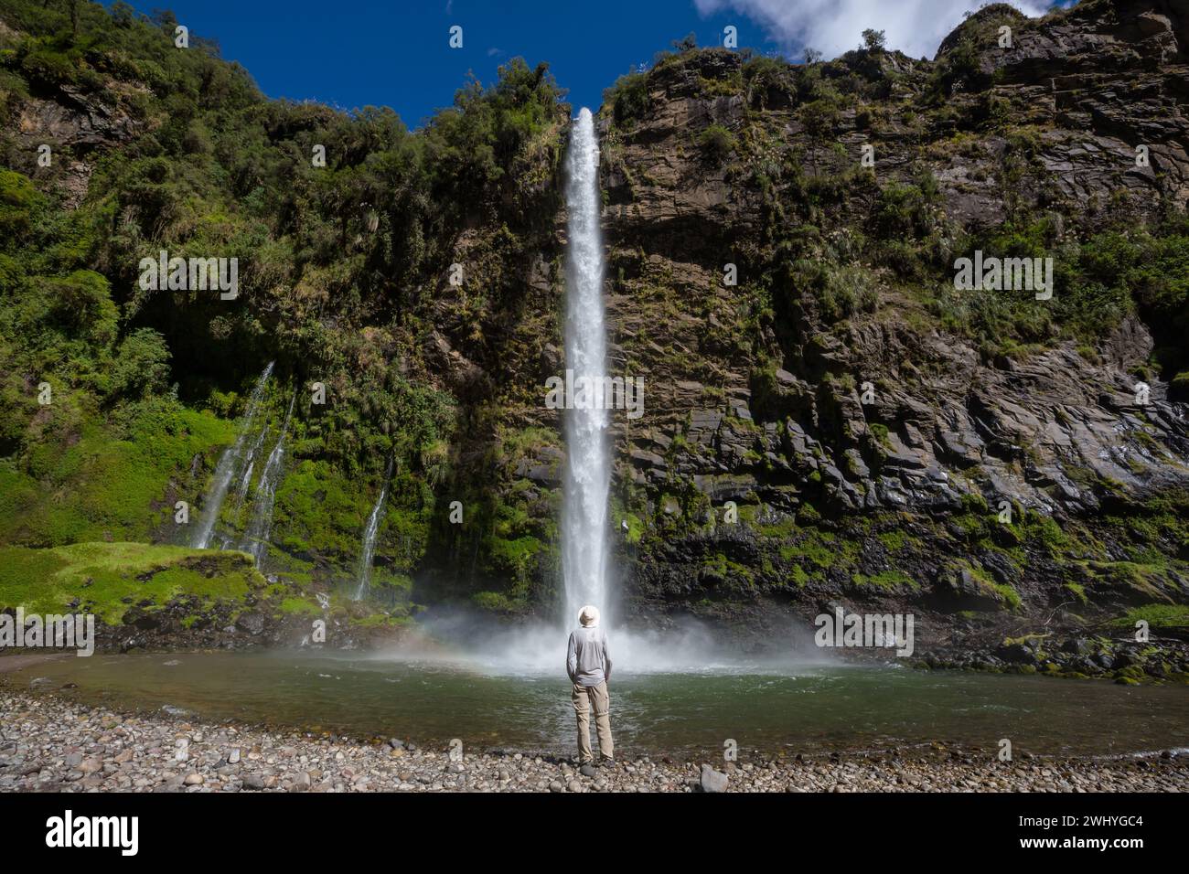 Beautiful waterfall in Ecuador, South America Stock Photo - Alamy