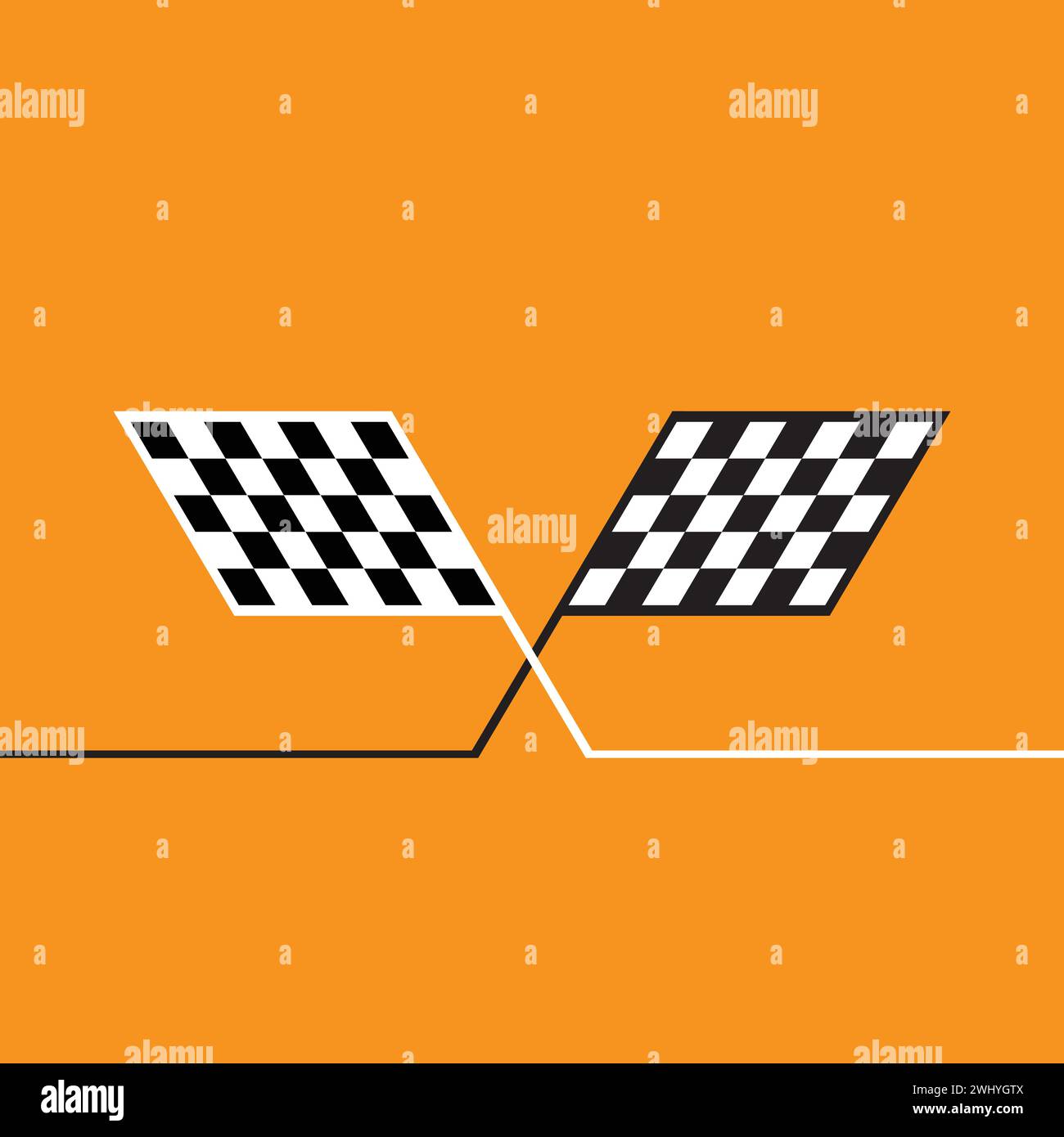Black white flags on orange background, automotive symbol pattern Stock Vector Image & Art - Alamy
