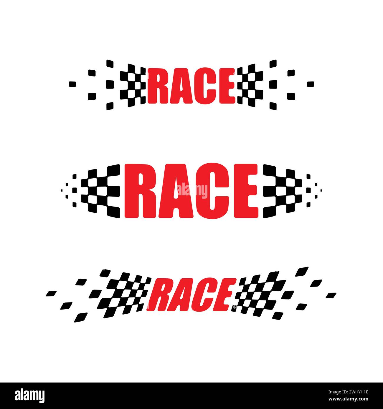 Checkered race flags set Stock Vector Image & Art - Alamy