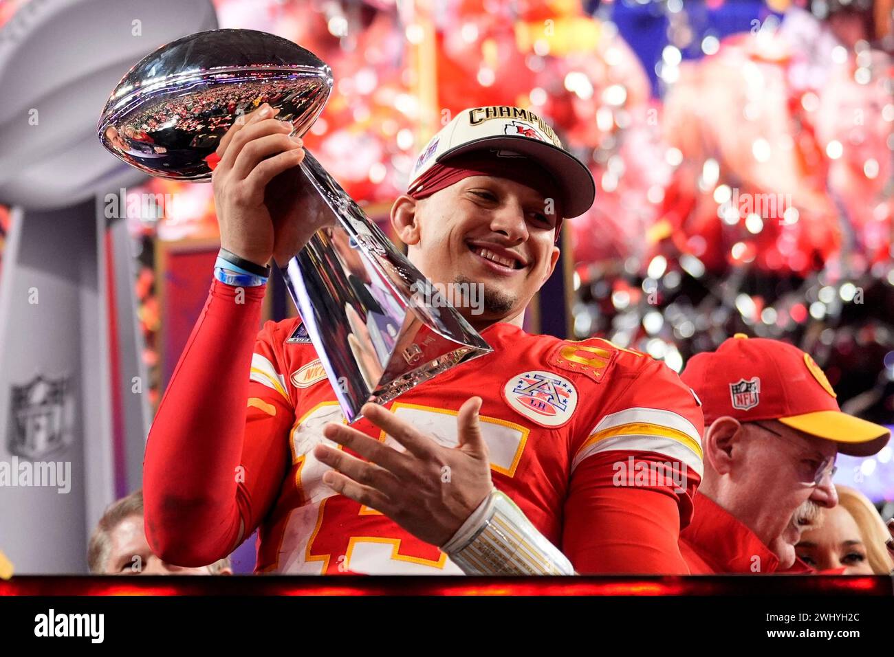 Kansas City Chiefs quarterback Patrick Mahomes celebrates with the ...