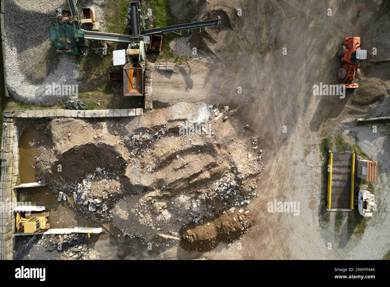 Aerial view of factory for preparing building materials Stock Photo - Alamy