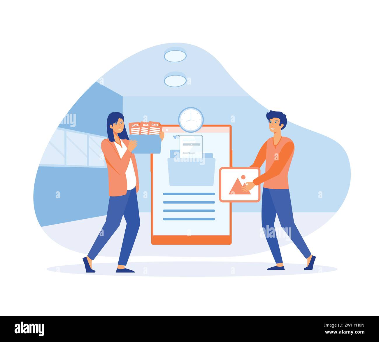 Man Searching Document Stock Vector Images Alamy