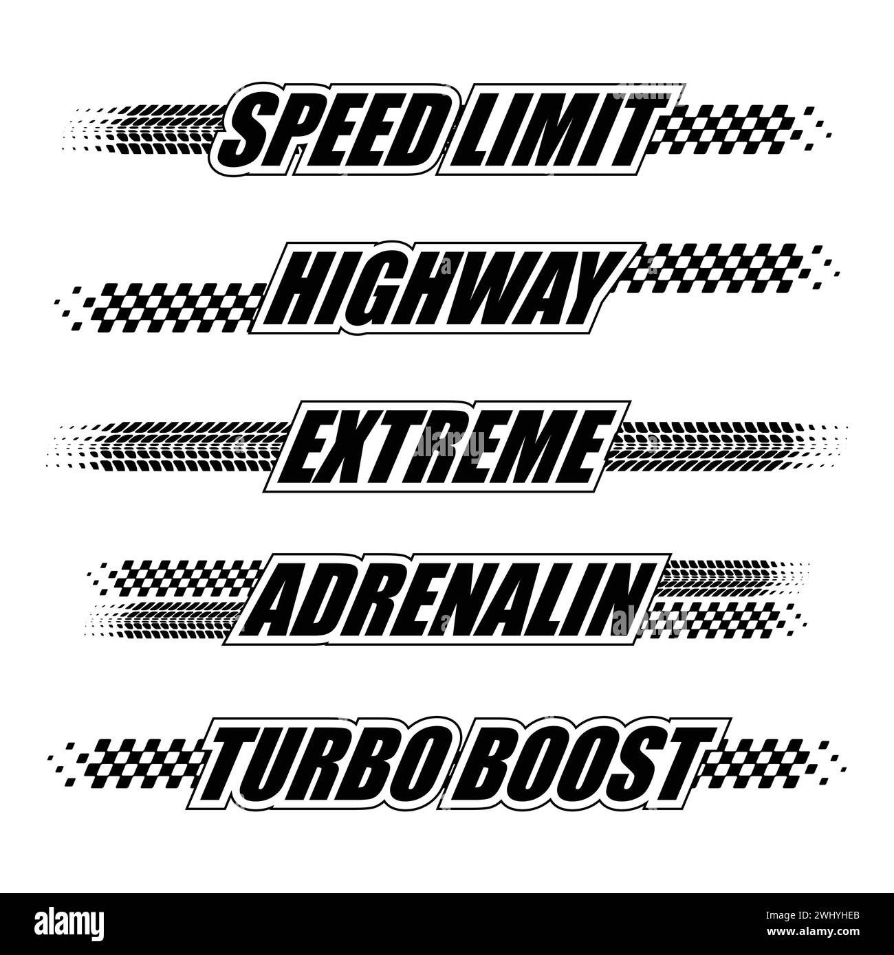 Sport flags text checkered race words Stock Vector Image & Art - Alamy