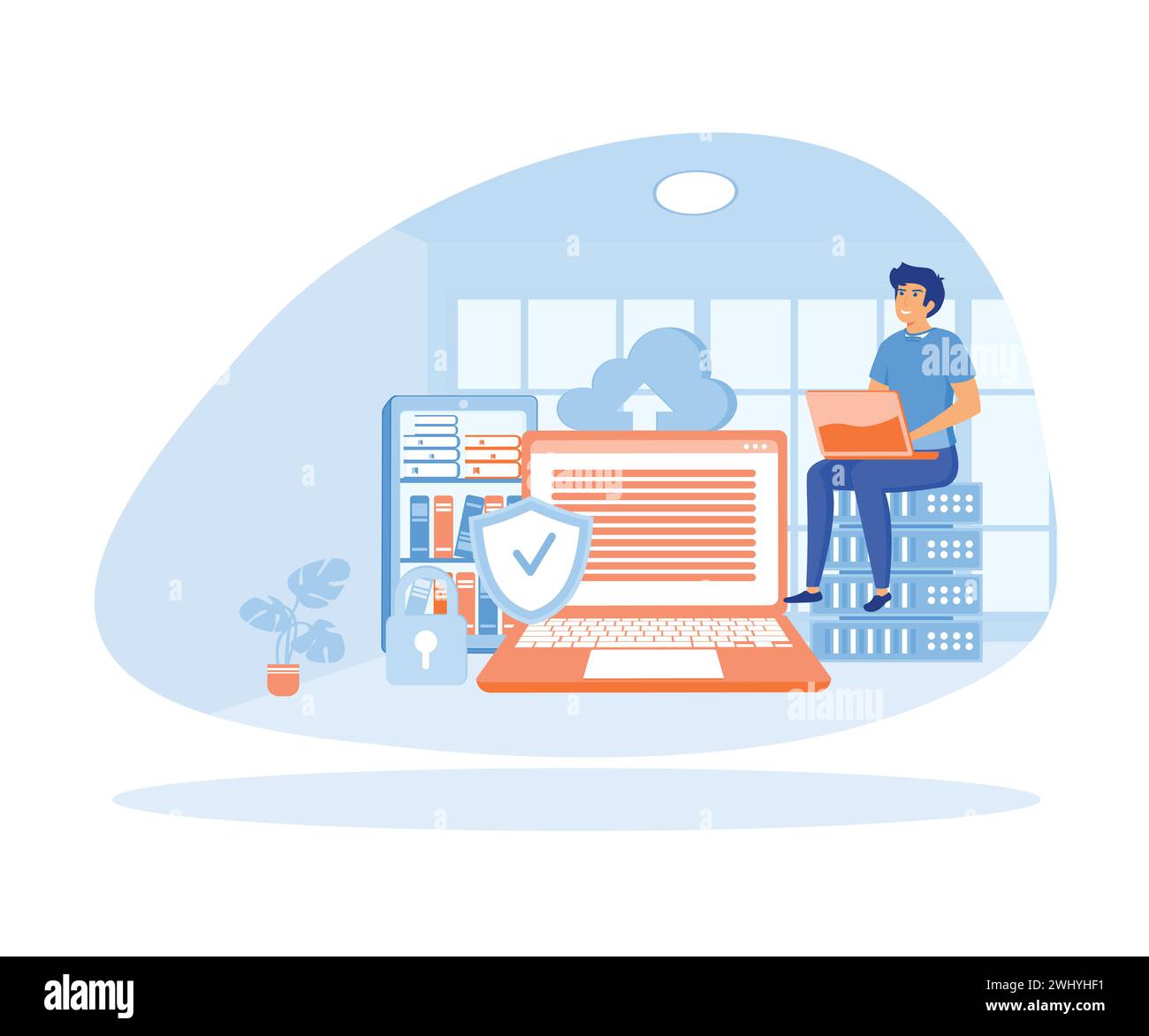 Hackers stealing personal data. flat vector modern illustration Stock ...