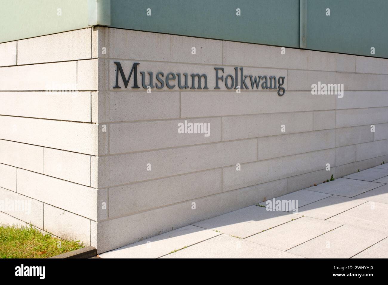 Facade with writing Museum Folkwang Stock Photo - Alamy