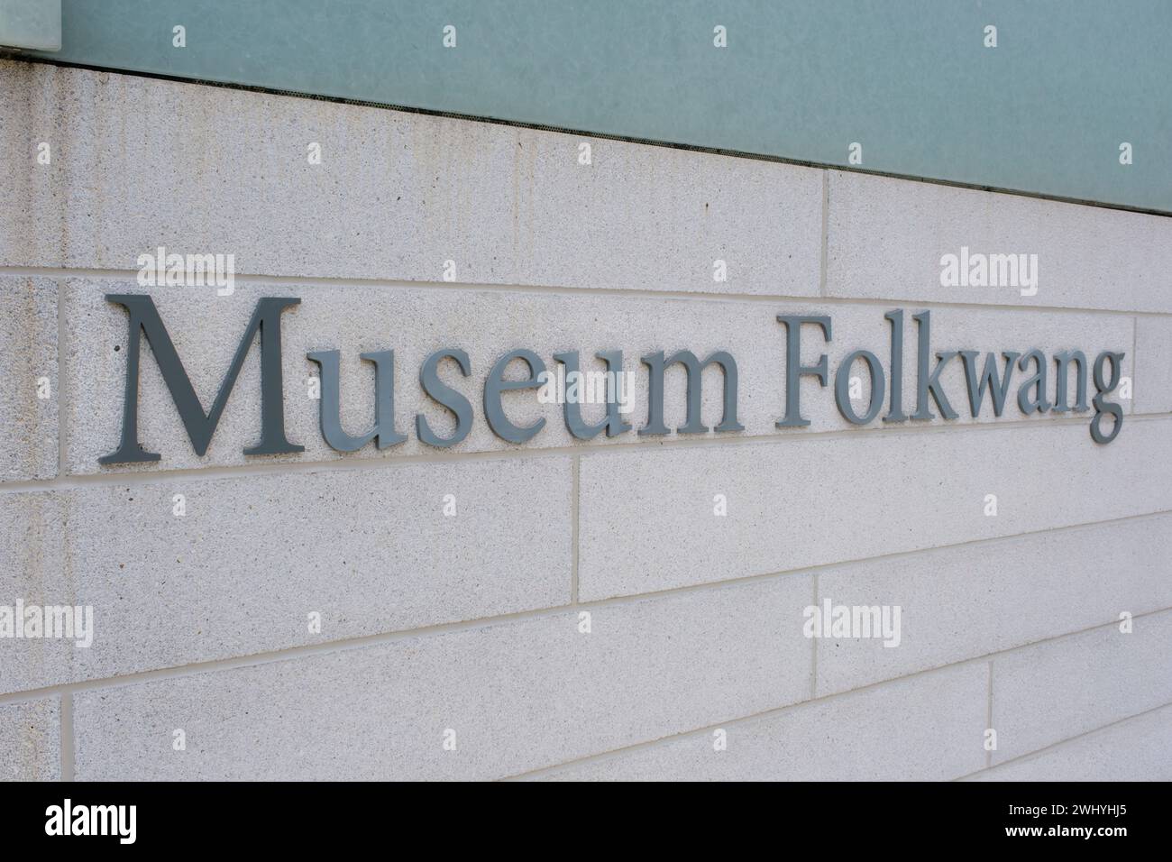 Facade with writing Museum Folkwang Stock Photo - Alamy