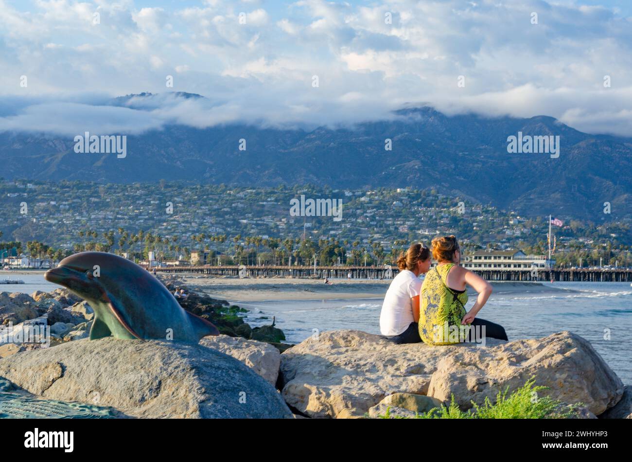 Santa Barbara Harbor, Sandspit breakwater, Coastal scenery, Oceanfront ...