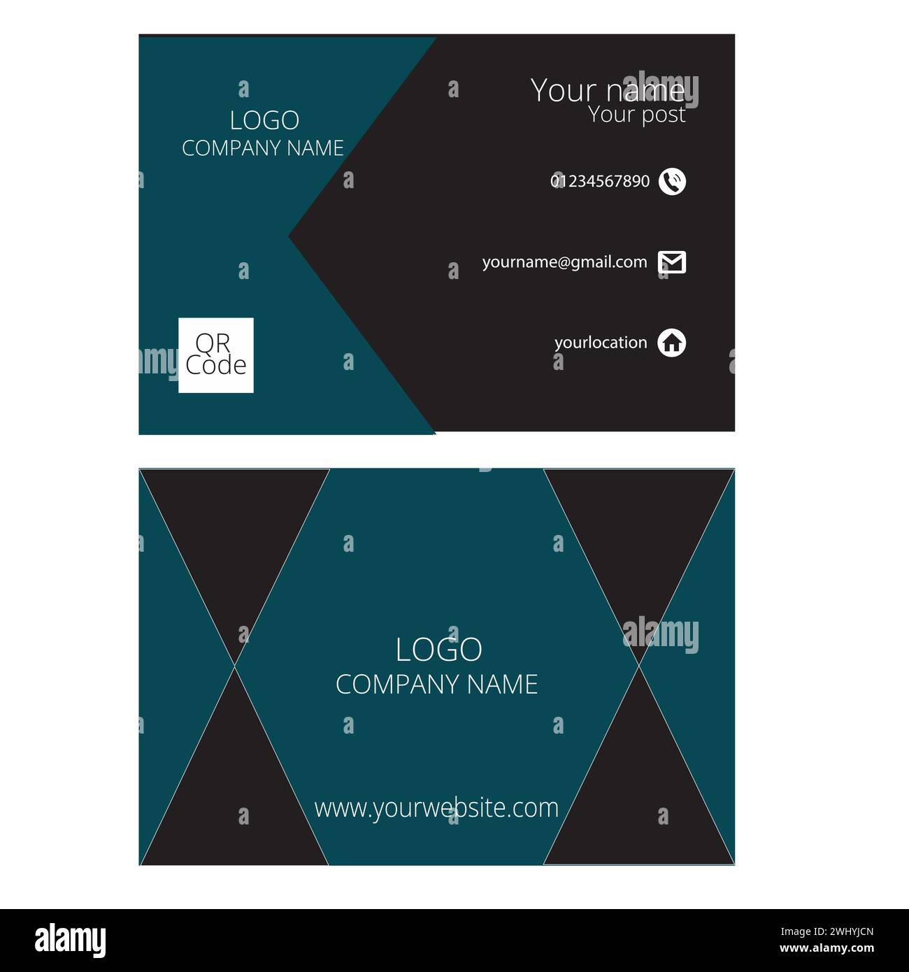 Professional Exclusive Business card Design for Company Stock Vector ...