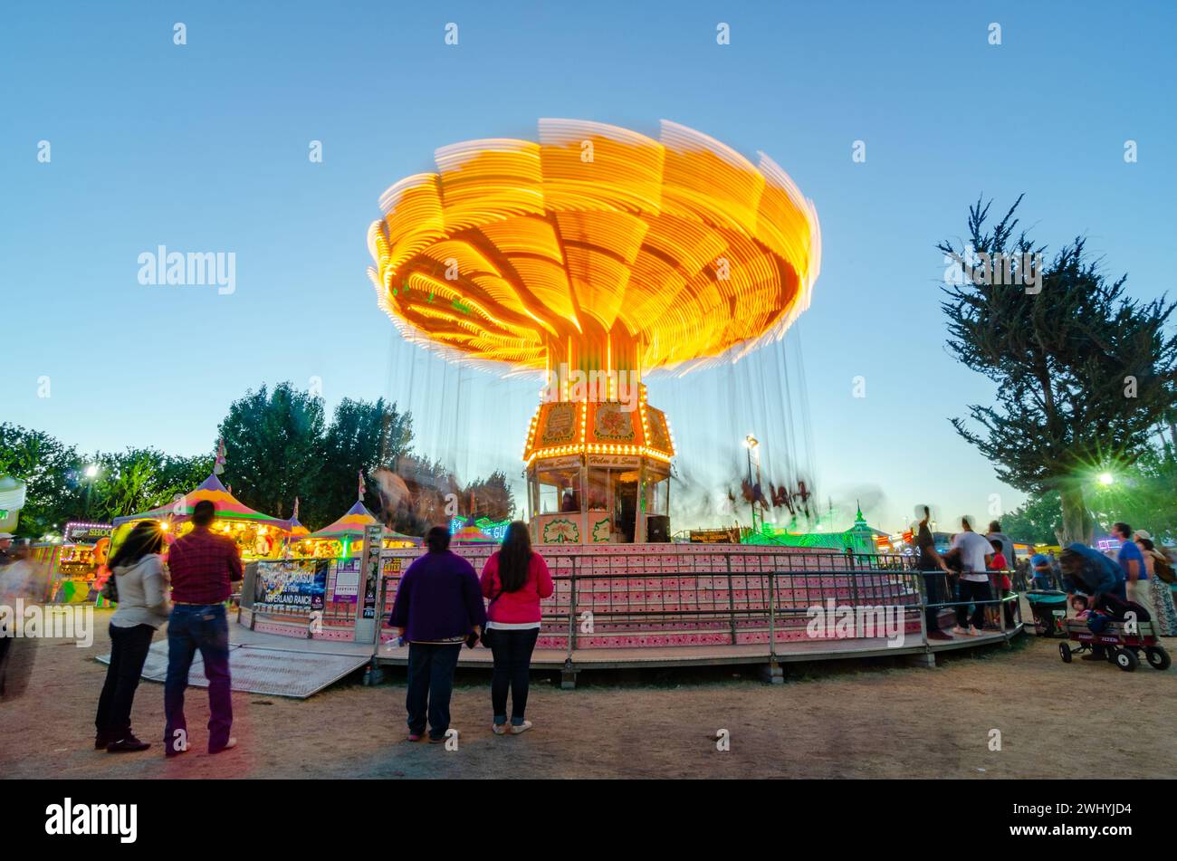 Sonoma County Fair, Colorful rides, Nighttime carnival, Ferris wheel ...