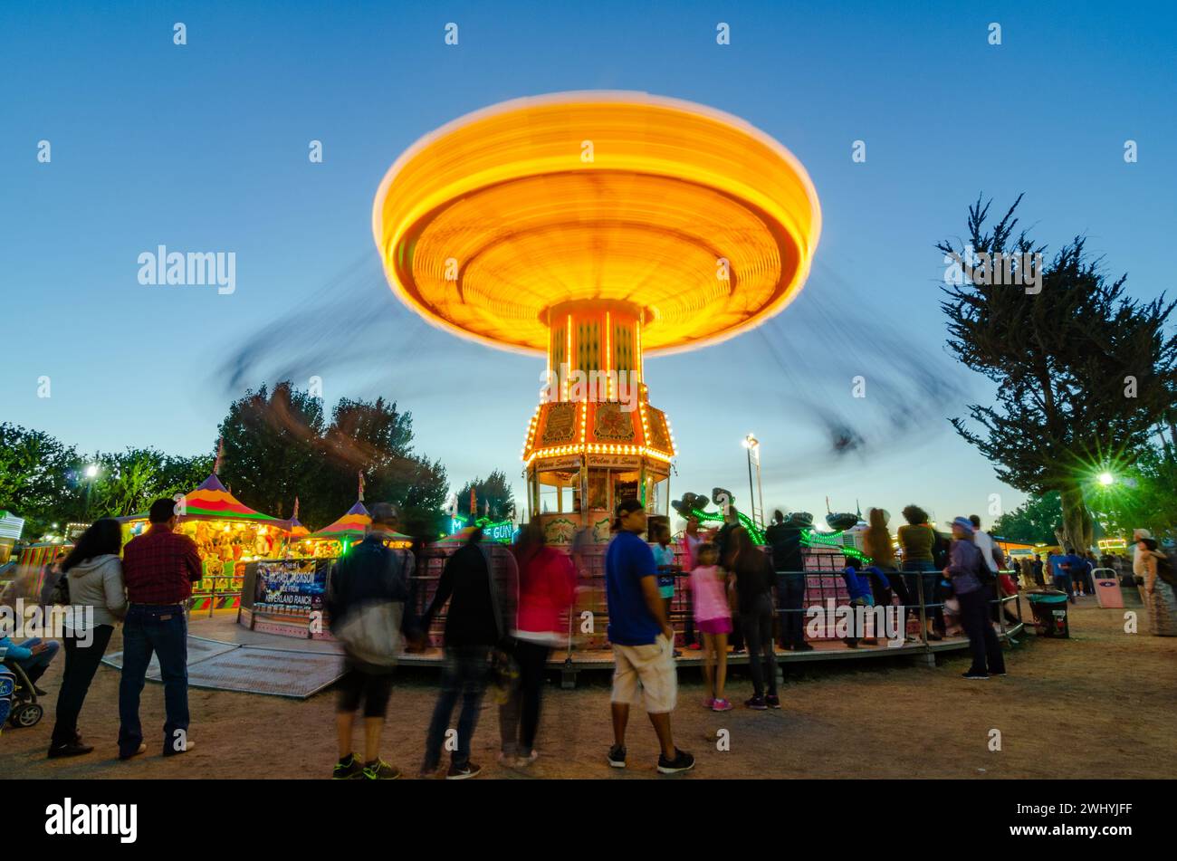 Sonoma County Fair, Colorful rides, Nighttime carnival, Ferris wheel ...