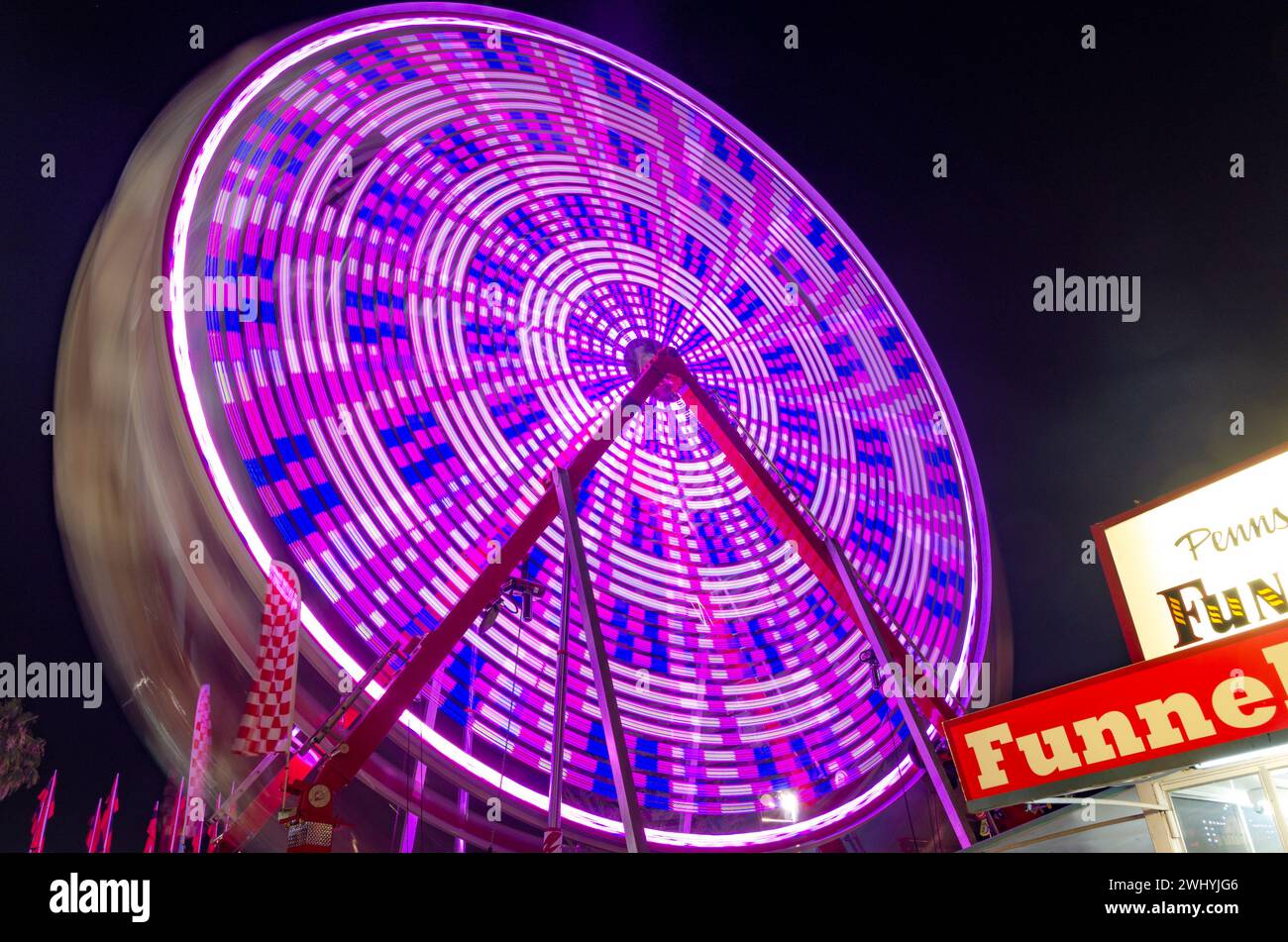 Sonoma County Fair, Colorful rides, Nighttime carnival, Ferris wheel ...