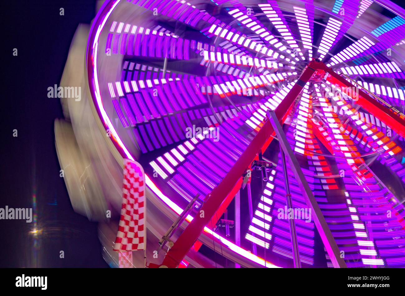 Sonoma County Fair, Colorful rides, Nighttime carnival, Ferris wheel, Long exposure, Vibrant ...