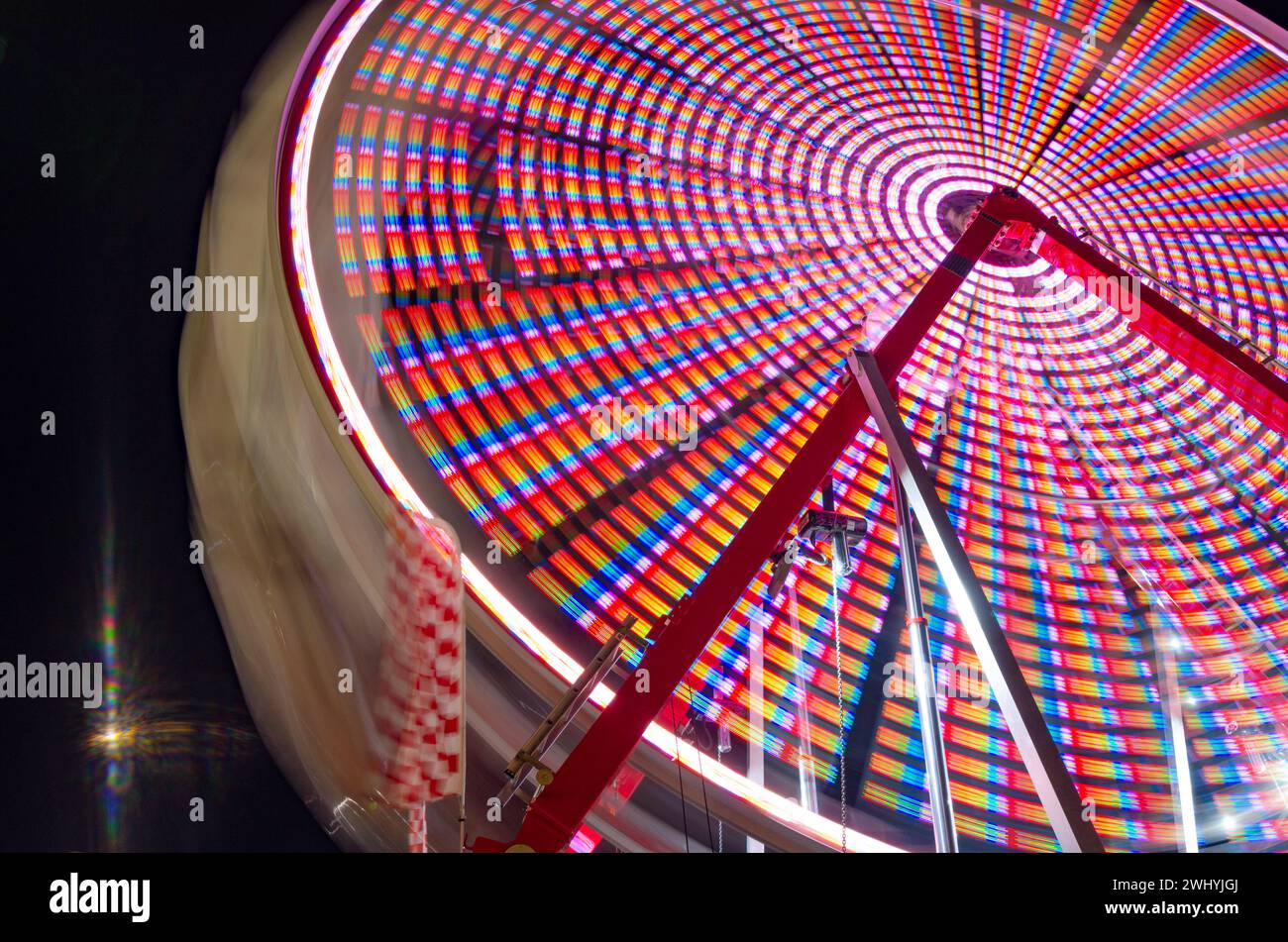 Sonoma County Fair, Colorful rides, Nighttime carnival, Ferris wheel, Long exposure, Vibrant ...