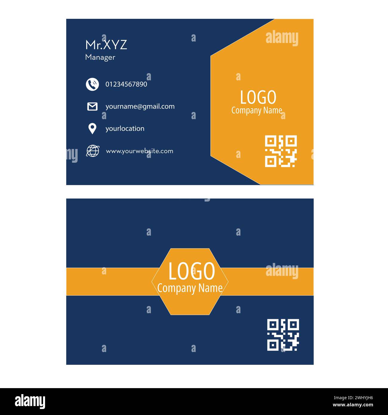 Professional Exclusive Business card Design for Company Stock Vector ...