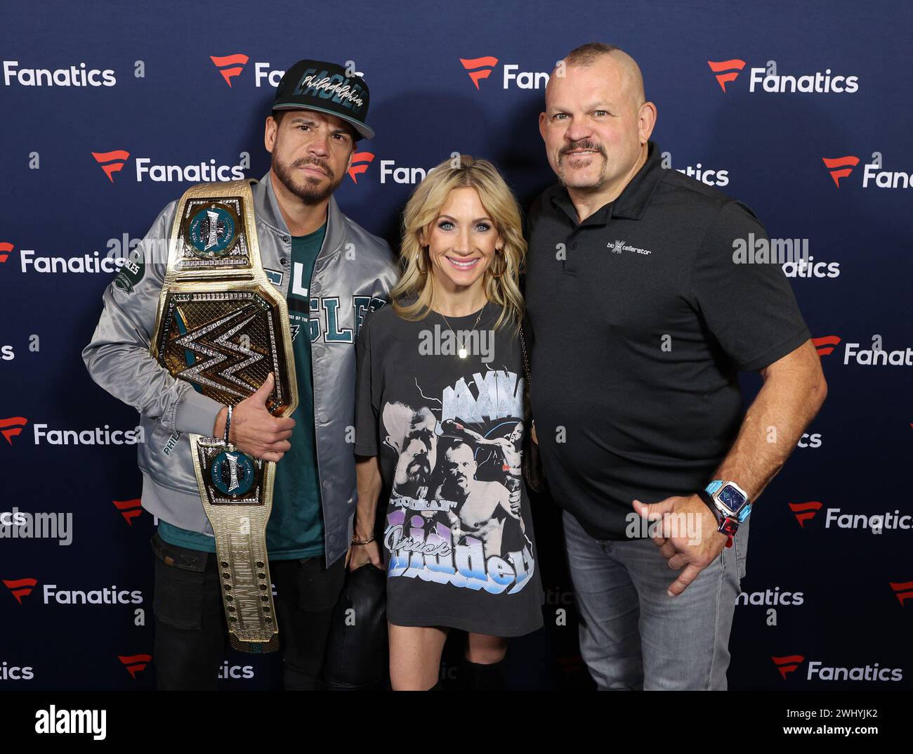 Las Vegas, USA. 10th Feb, 2024. Chuck Liddell, Heidi Adams and Dave ...